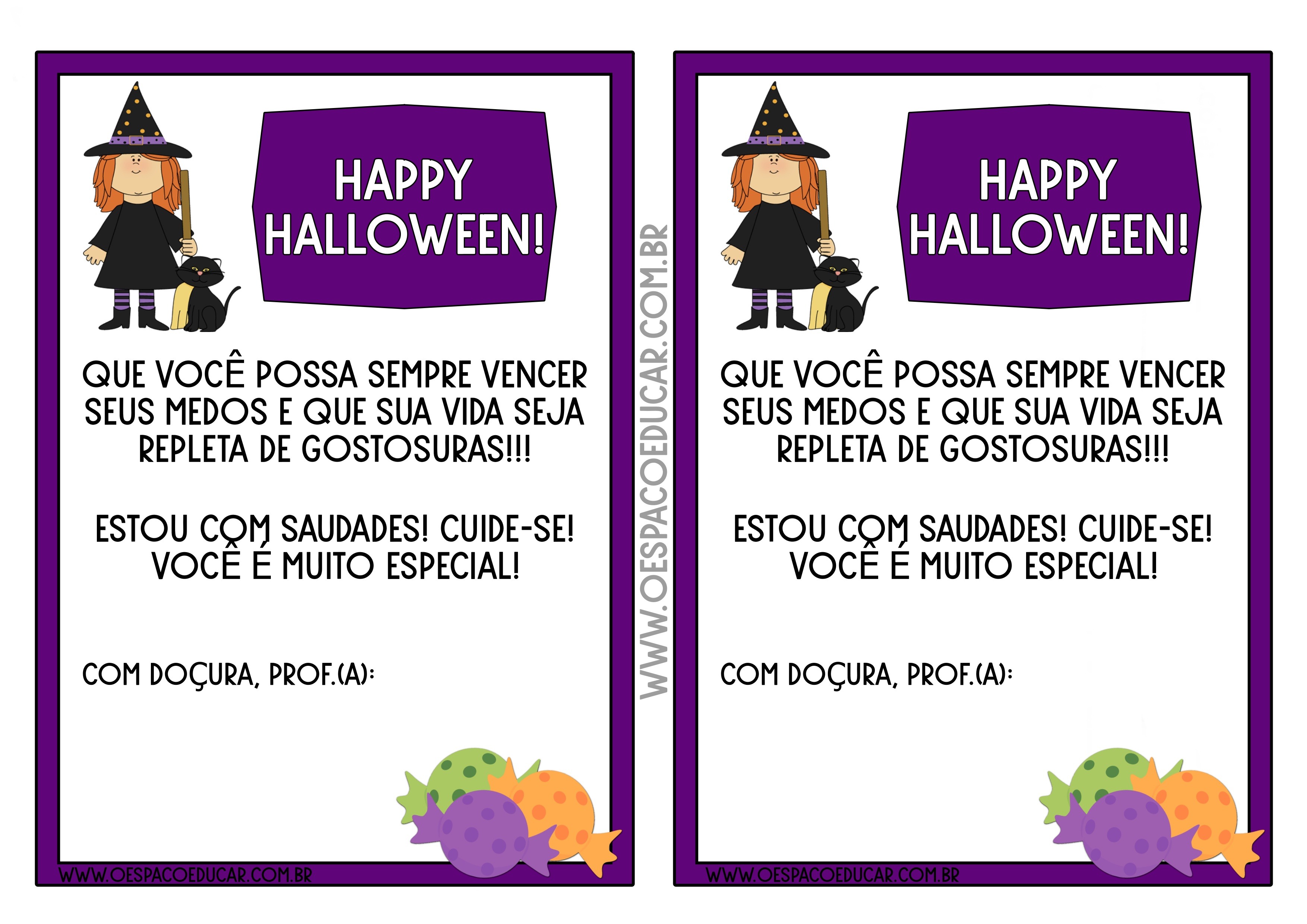 Dia das bruxas: cartões para imprimir! - Blog Espaço Educar