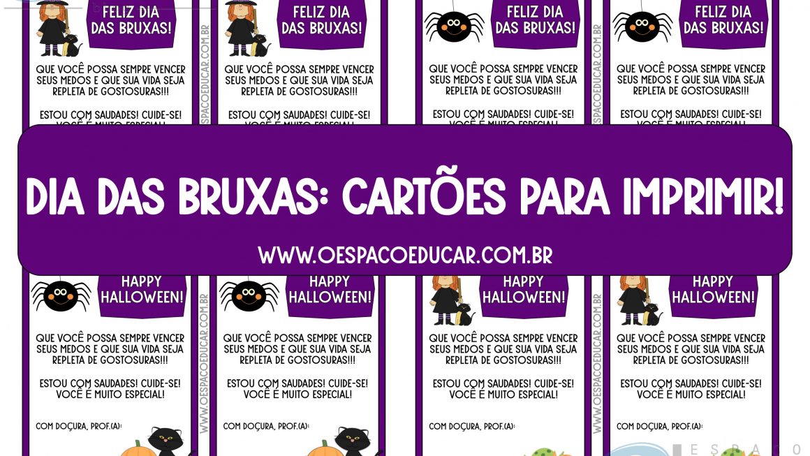 Dia das bruxas: cartões para imprimir! - Blog Espaço Educar