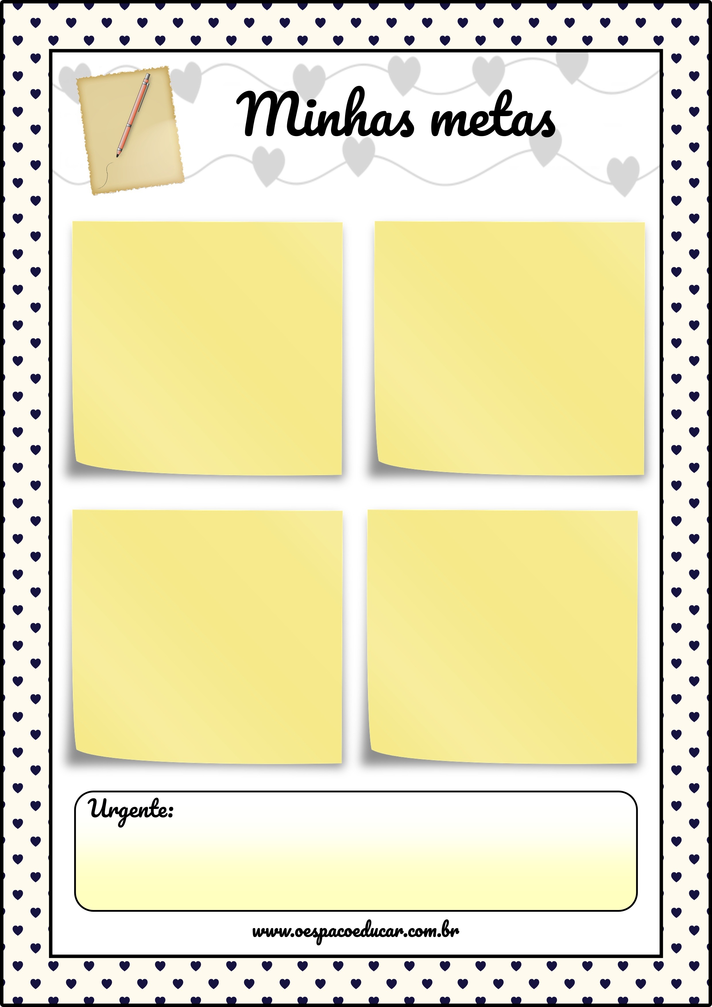 Professoras: arquivo “Minhas metas” e muito mais para sua organização ...