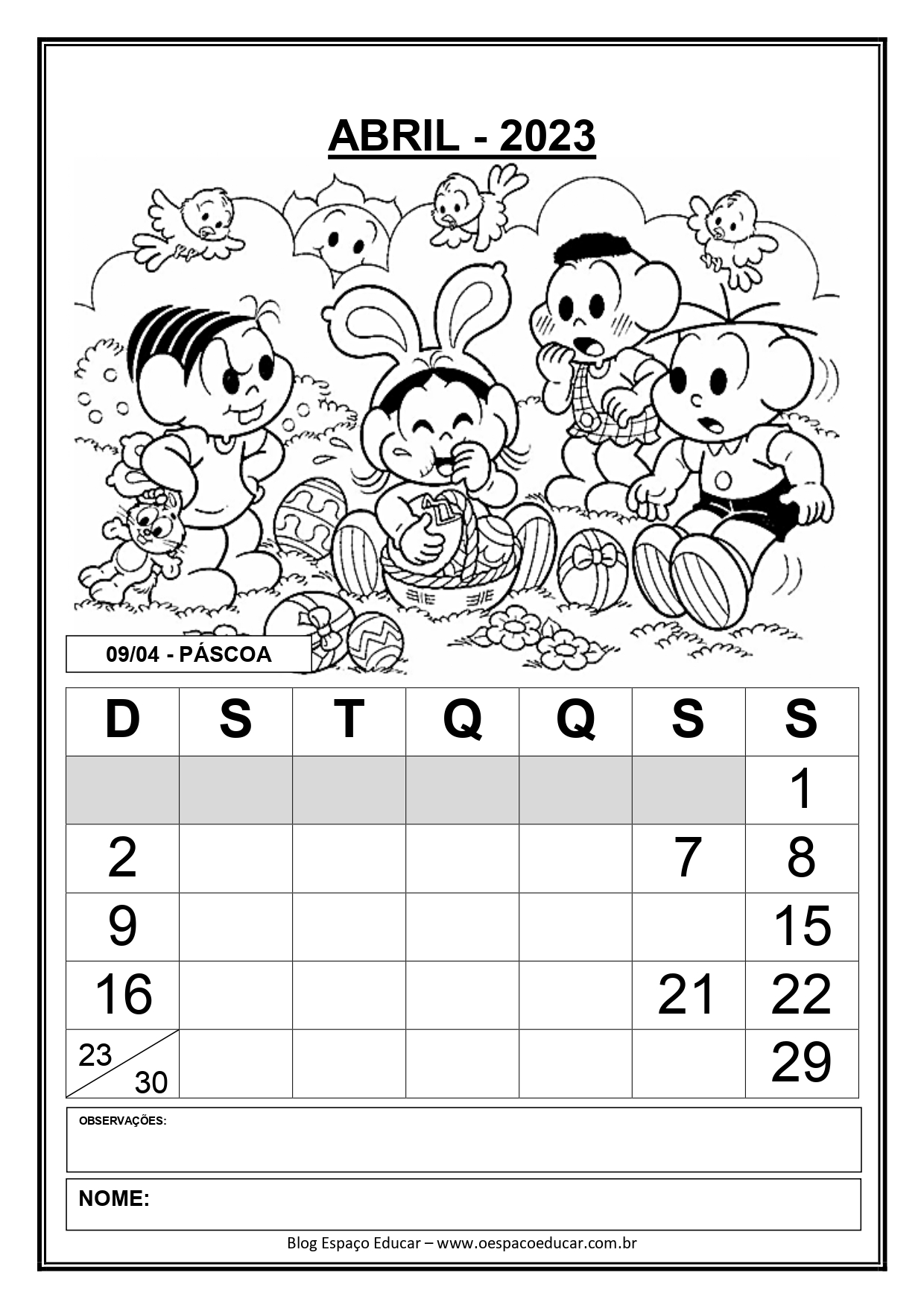 Calendários 2023 para o ano todo! - Blog Espaço Educar