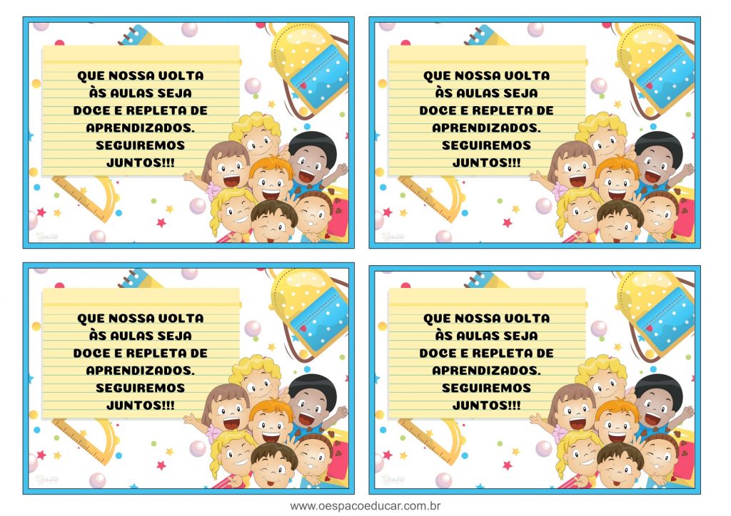 Cartões “Volta às aulas”! - Blog Espaço Educar