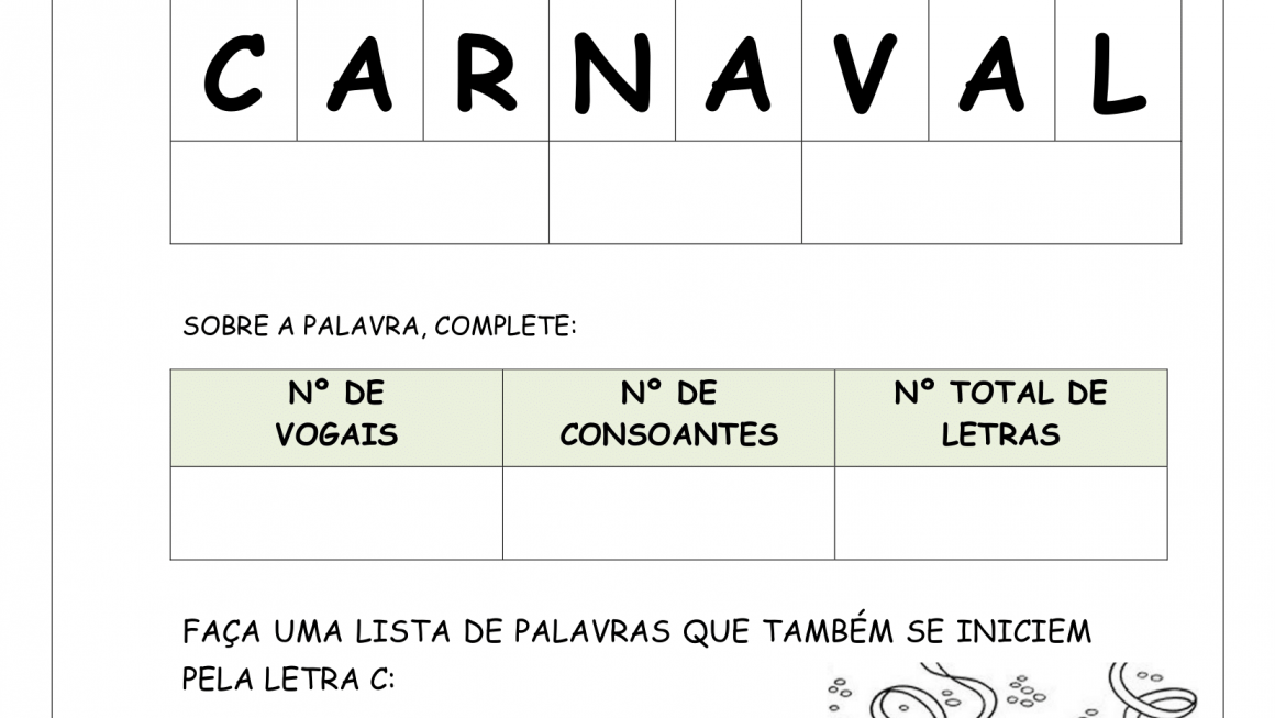 Alfabetização: Carnaval! - Blog Espaço Educar