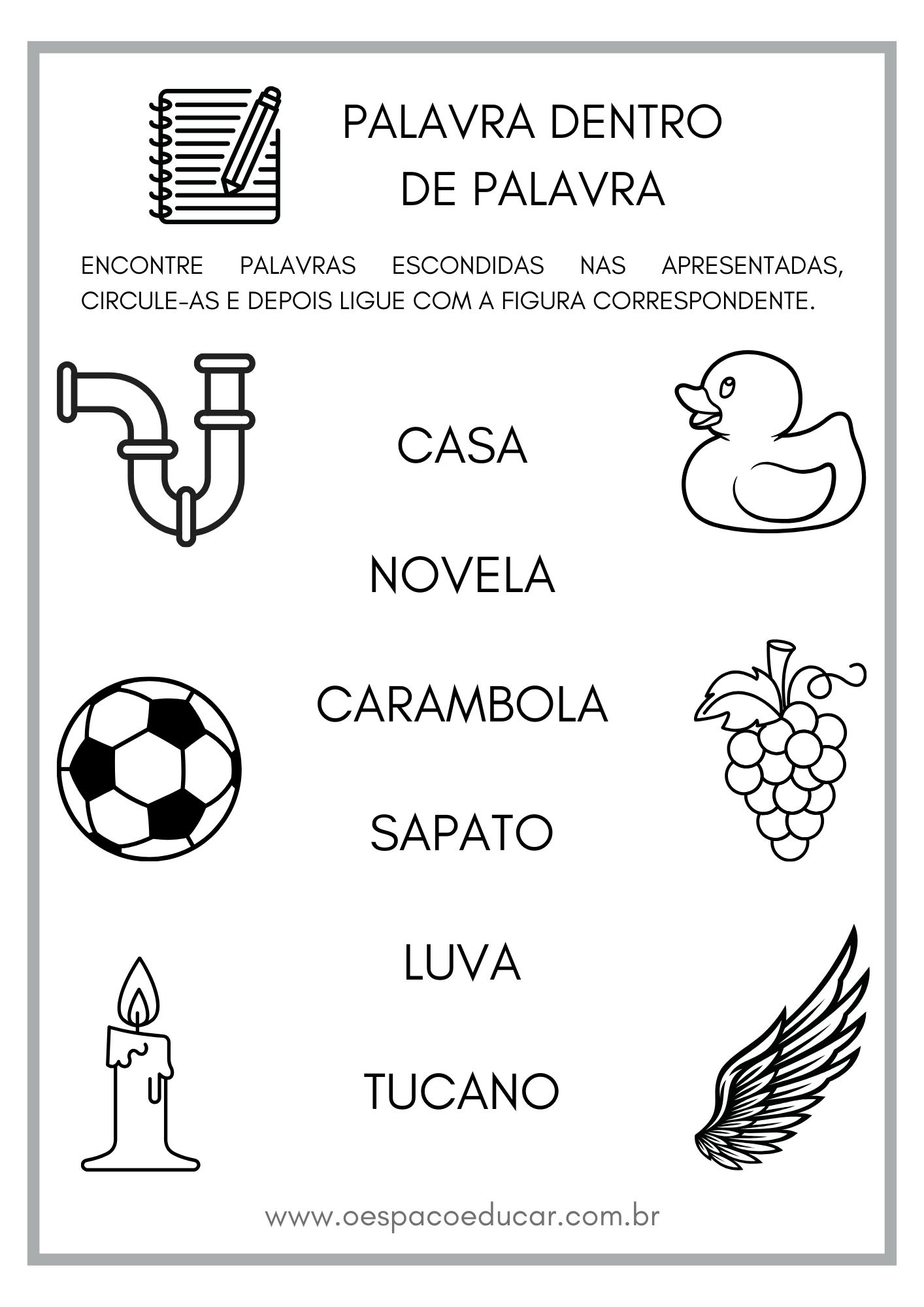 Consciência fonológica: palavra dentro de palavra - Blog Espaço Educar