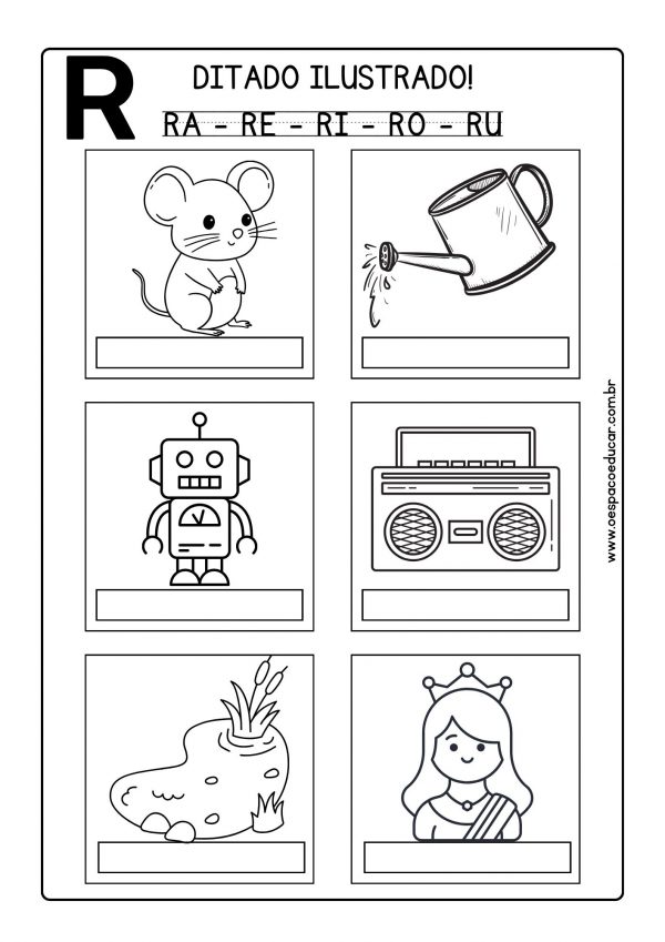 Ditado ilustrado: Letra R - Blog Espaço Educar