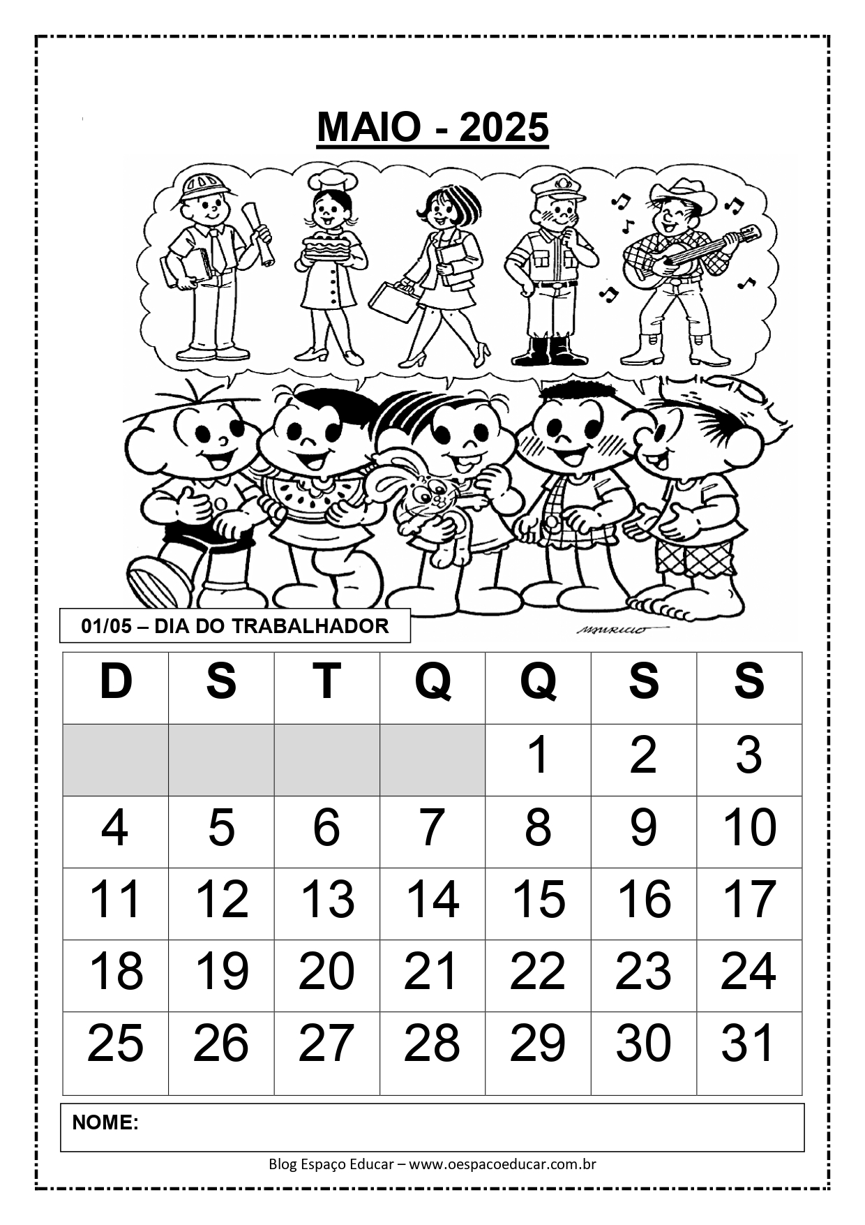 Calendários maio 2025! - Blog Espaço Educar