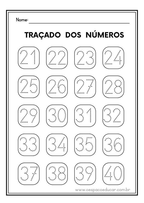 Atividade de traçado dos números! - Blog Espaço Educar